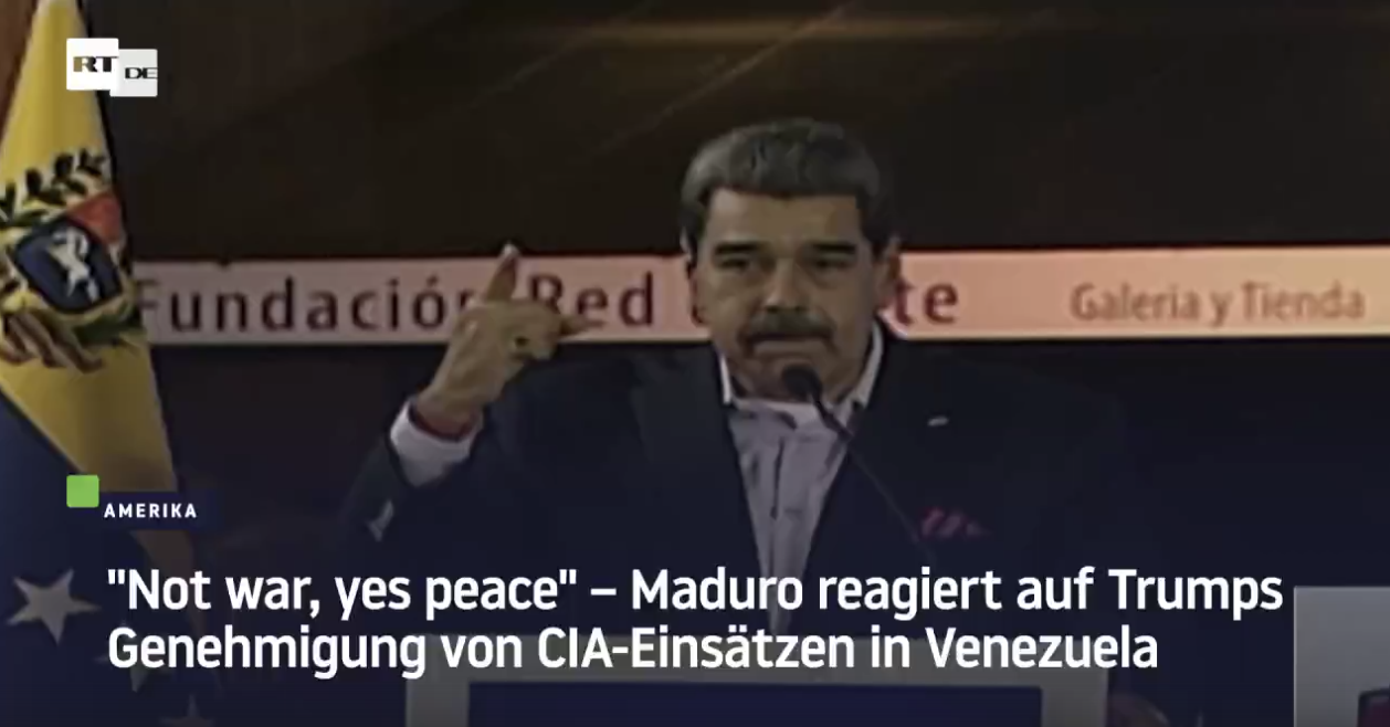 "Not war, yes peace" – Maduro reagiert auf Trumps Genehmigung von CIA ...